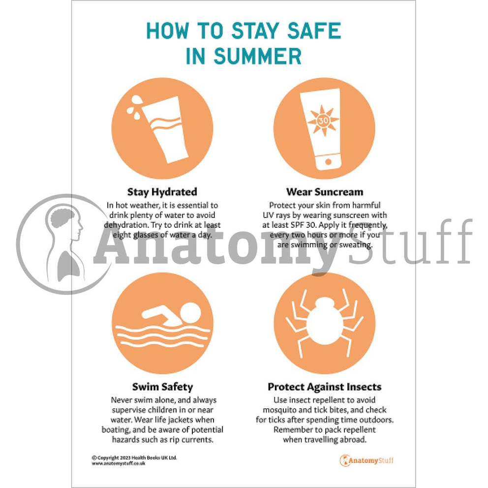 How to Stay Safe in Summer (Printable PDF) | Patient Education Poster ...