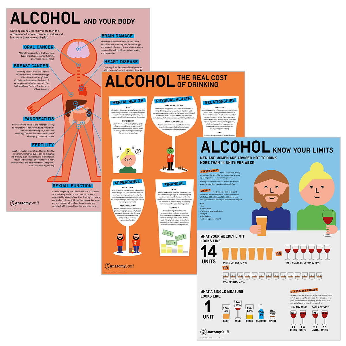 "Alcohol: The Real Costs of Drinking" Poster | Drink Education Chart ...