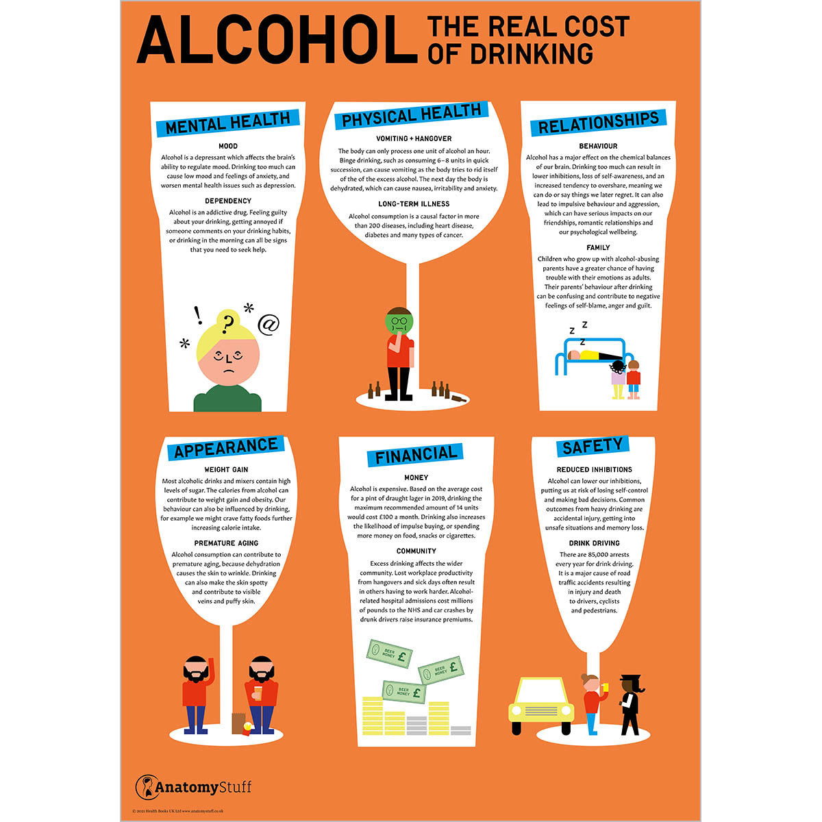 "Alcohol: The Real Costs of Drinking" Poster | Drink Education Chart ...