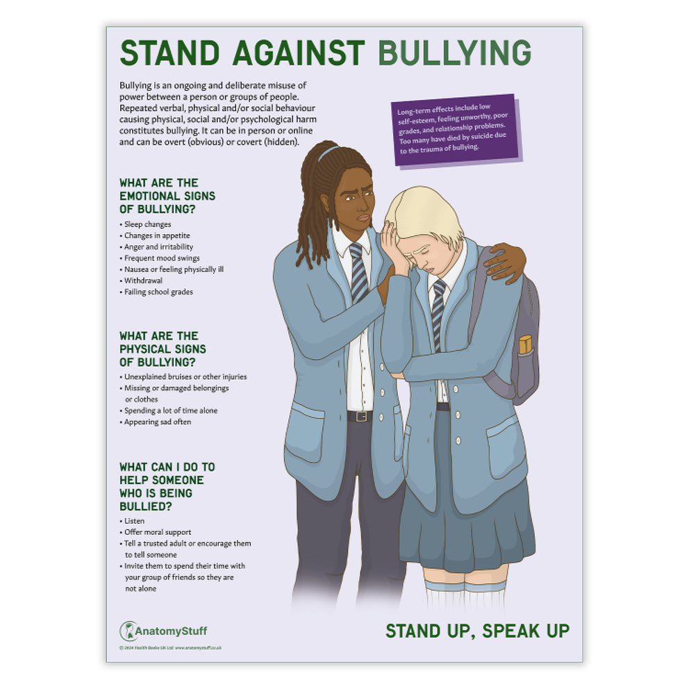 Stand Against Bullying Poster | PSHE School Education Chart – AnatomyStuff