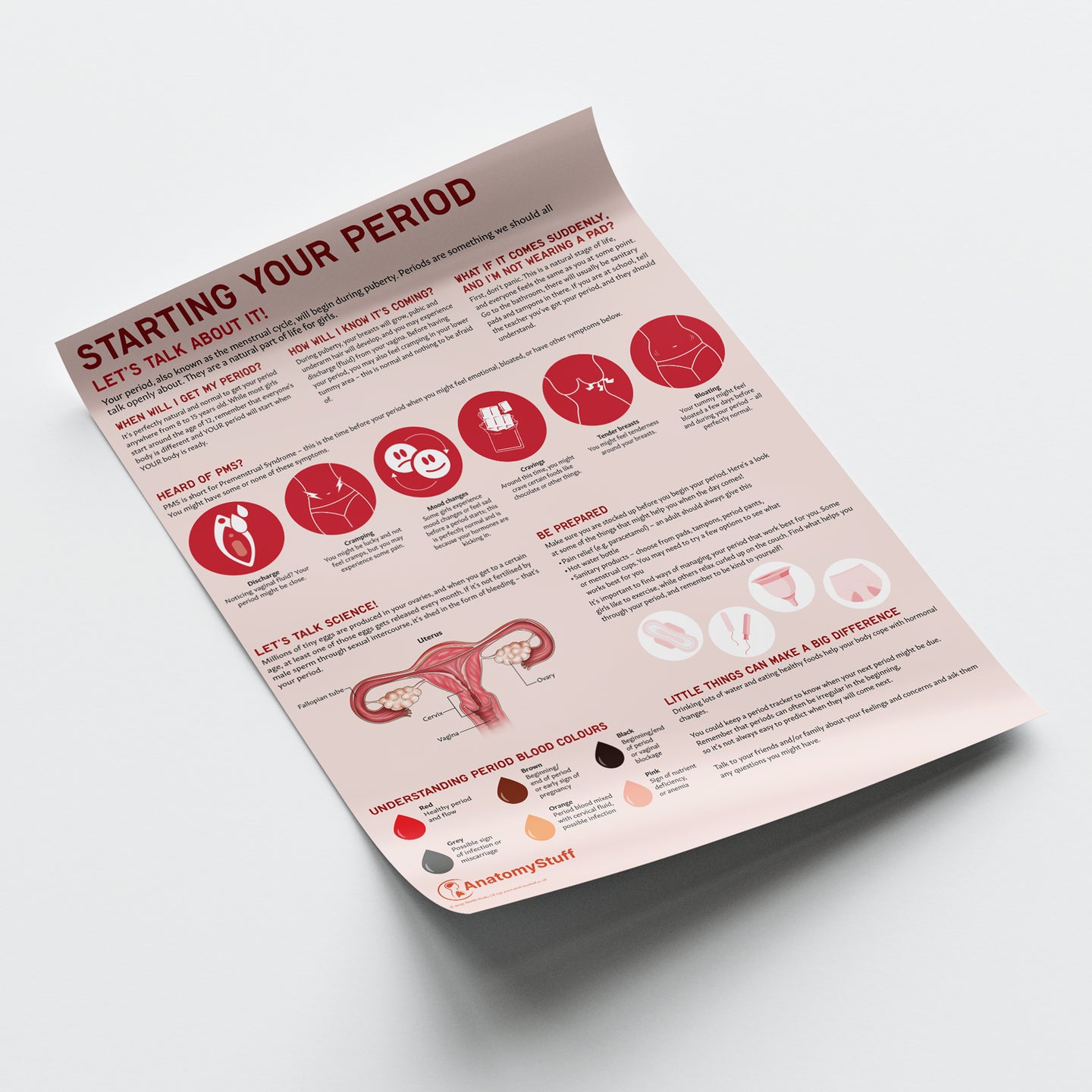 Starting Your Period Poster | Menstruation Education | AnatomyStuff