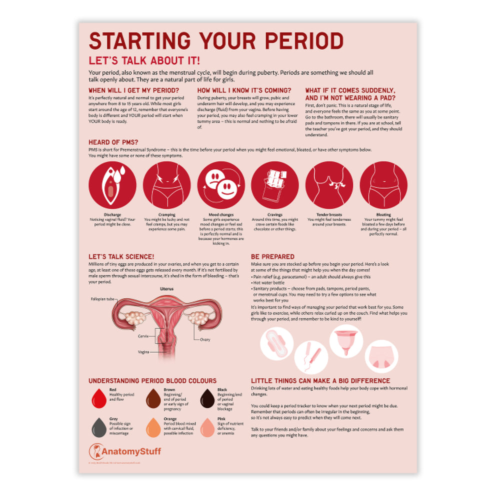 Starting Your Period Poster | Menstruation Education | AnatomyStuff