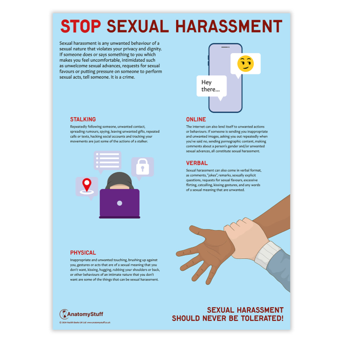 Stop Sexual Harassment Poster | PSHE School Education Chart – AnatomyStuff